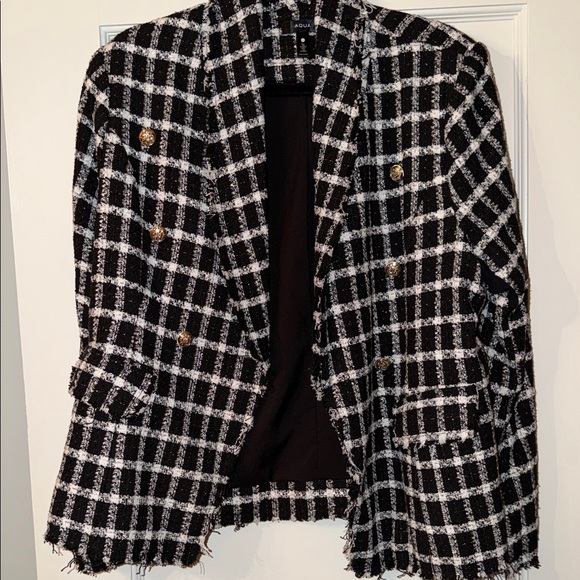 Aqua | Jackets & Coats | Zara Black And White Checkered Blazer | Poshmark